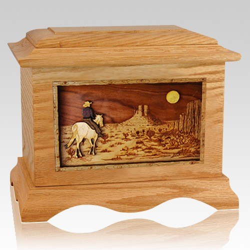 Last Ride Oak Cremation Urn For Two