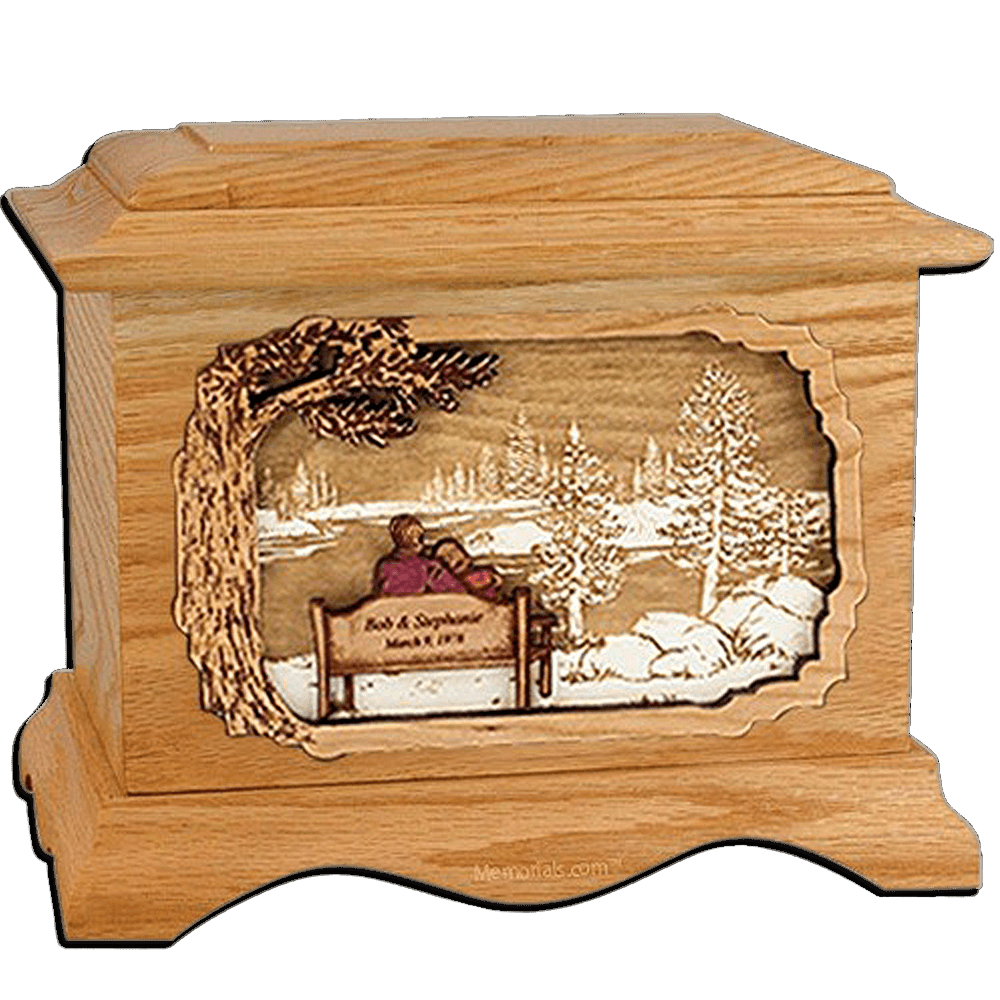 Forever Yours Oak Cremation Urn for Two Forever Yours Oak Cremation Urn for Two